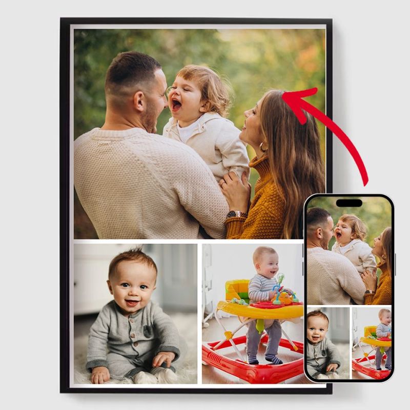 Personliga Posters - Ladda upp dina egna bilder - 3 Foton Vertikalt