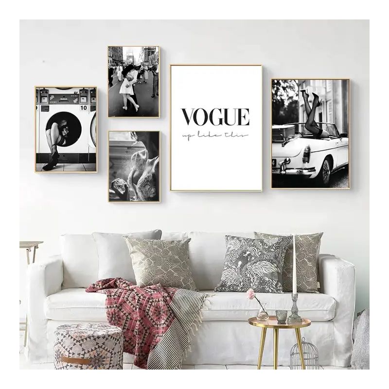 Affisch – Svartvitt modekonst / VOGUE / Sats om 5